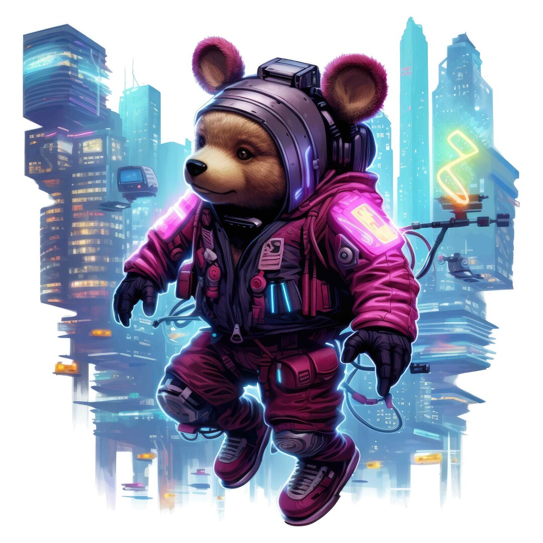 Car Sticker Cyberpunk Teddy Bear Sticker Weatherproof Outdoor Vinyl - Etsy