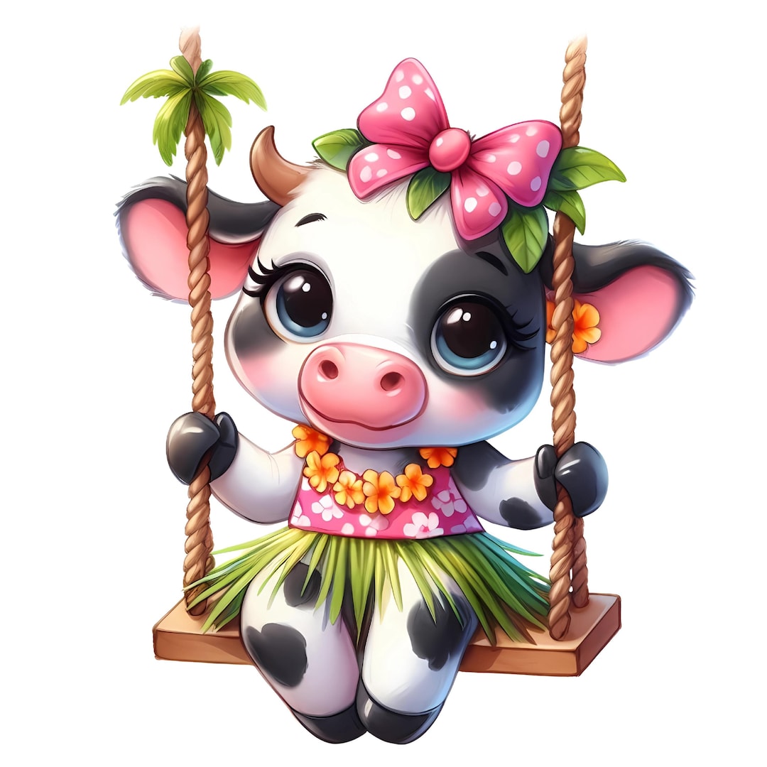 Wall Sticker Hawaii Cow Wall Sticker Vinyl Sticker Made of High-quality ...
