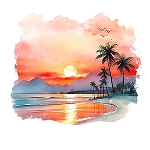 Car Sticker Beach Sunset Sticker Weatherproof Outdoor Vinyl - Etsy