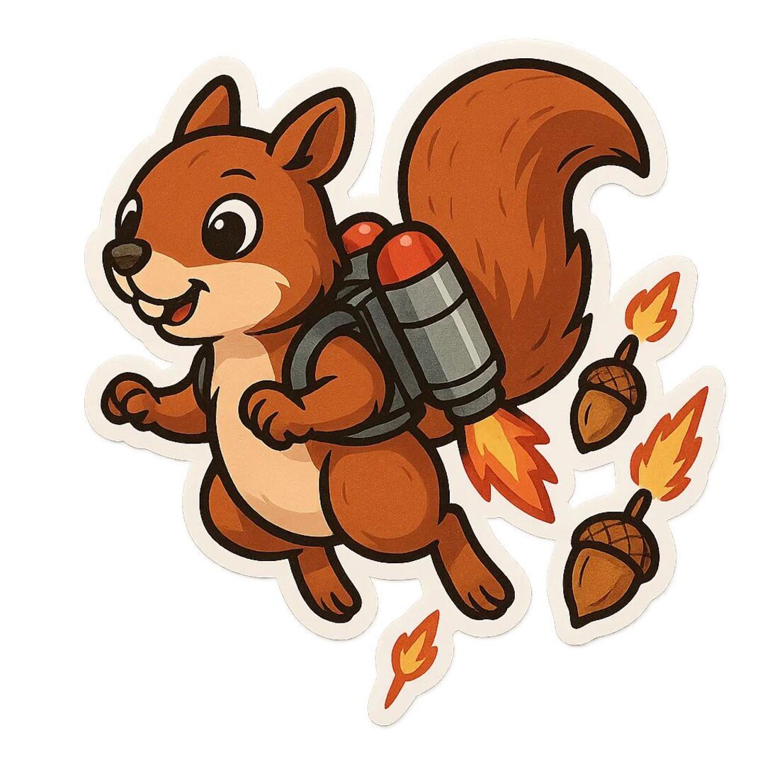 Squirrel Jetpack Sticker Car Sticker Funny Animal Motif With Flying ...
