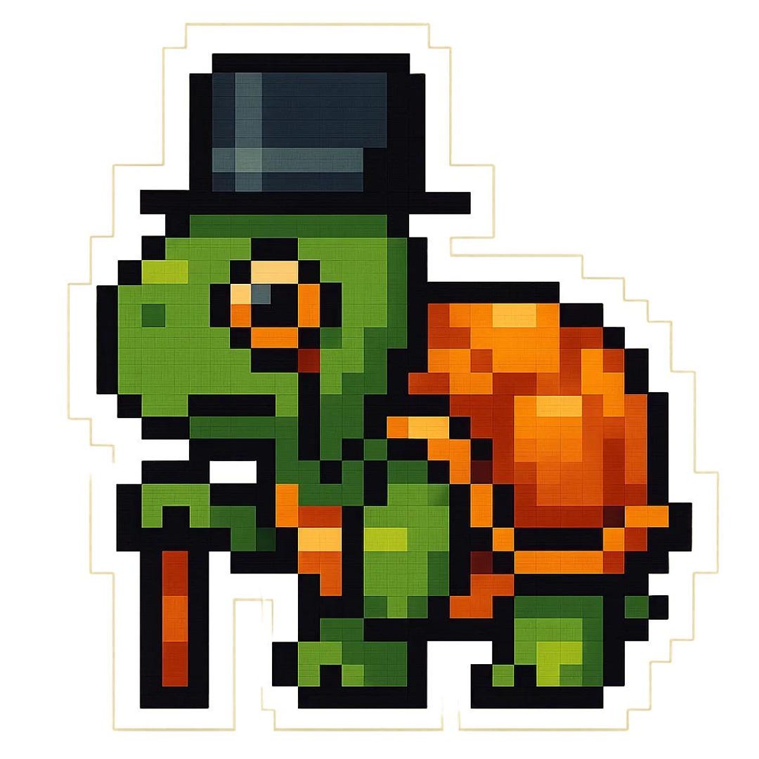 Turtle With Top Hat, Monocle & Walking Stick Create Cartoon as a ...