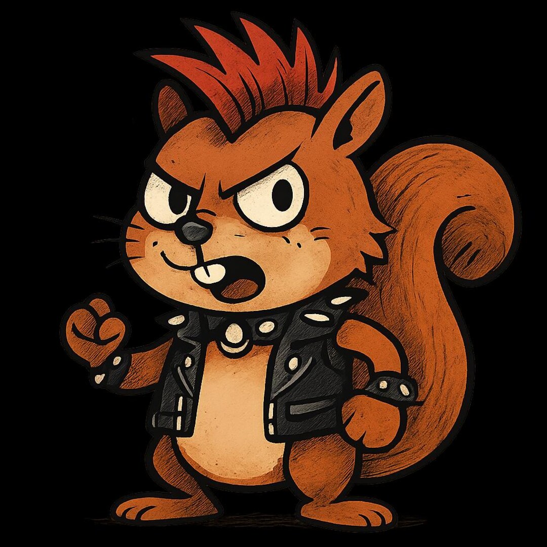 Squirrel as a Punk Sticker Outdoor Uv-resistant Vinyl Sticker Made of ...