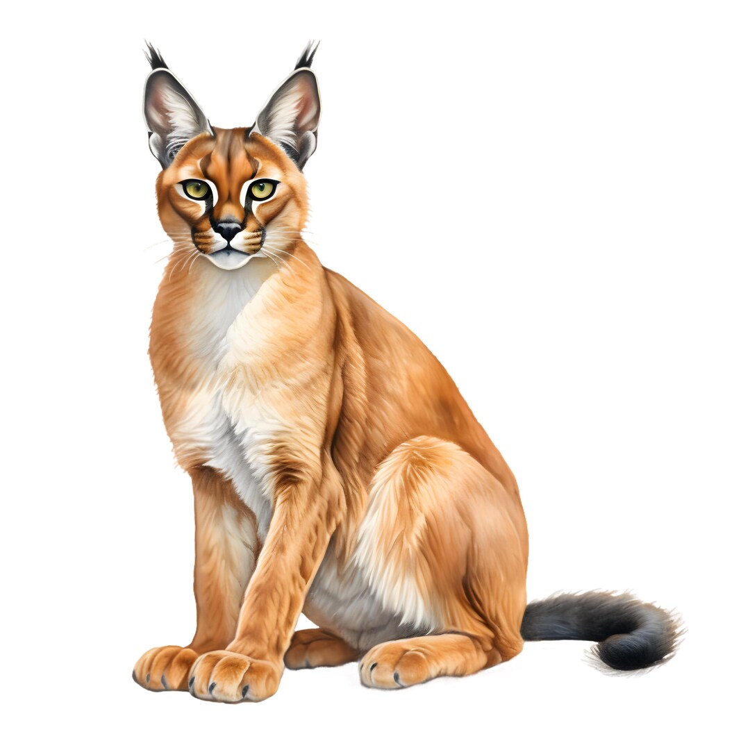 4X Caracal Sticker Set, 4 Pieces, Elegant Desert Lynx Car Stickers ...