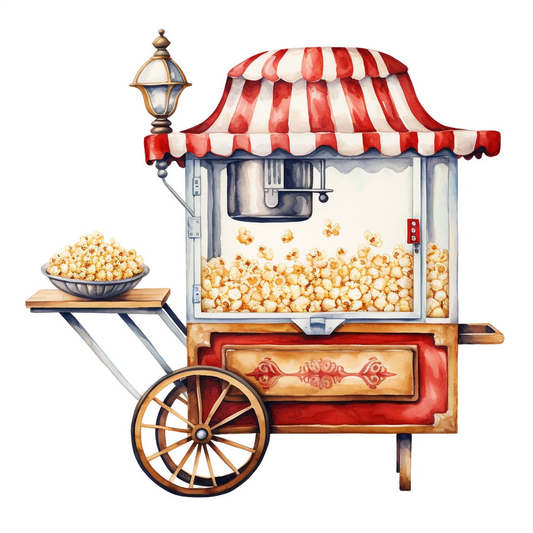 Car Sticker Watercolor Retro Popcorn Machine Sticker Weatherproof ...