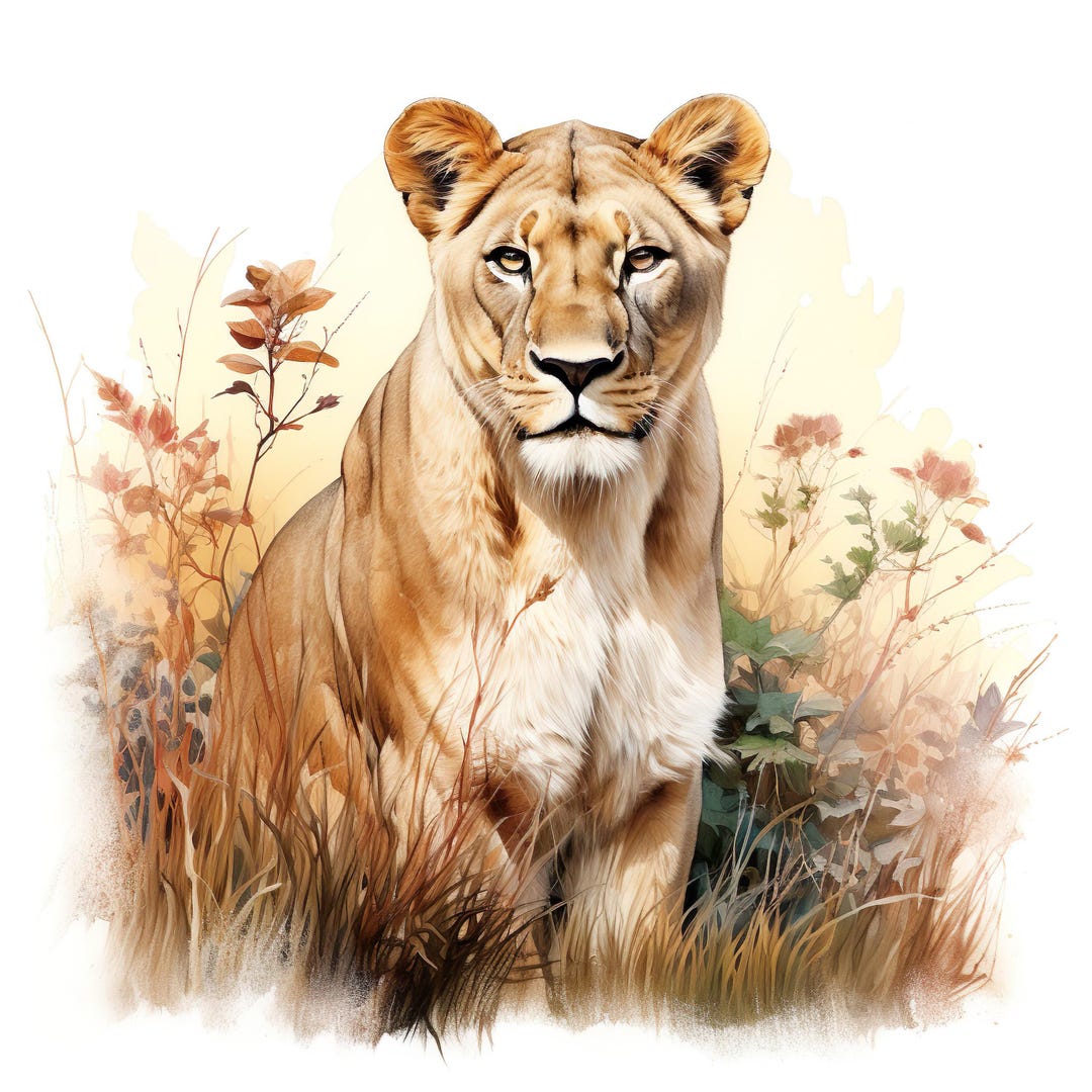 Car Sticker Lioness Watercolor Sticker Weatherproof Outdoor Uv ...