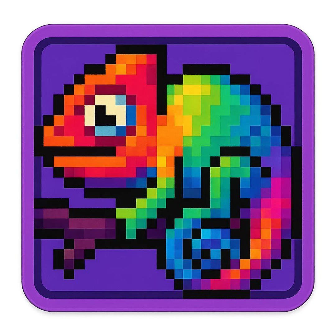 Chameleon With Disco Colors Sticker – Colorful Car Sticker ...