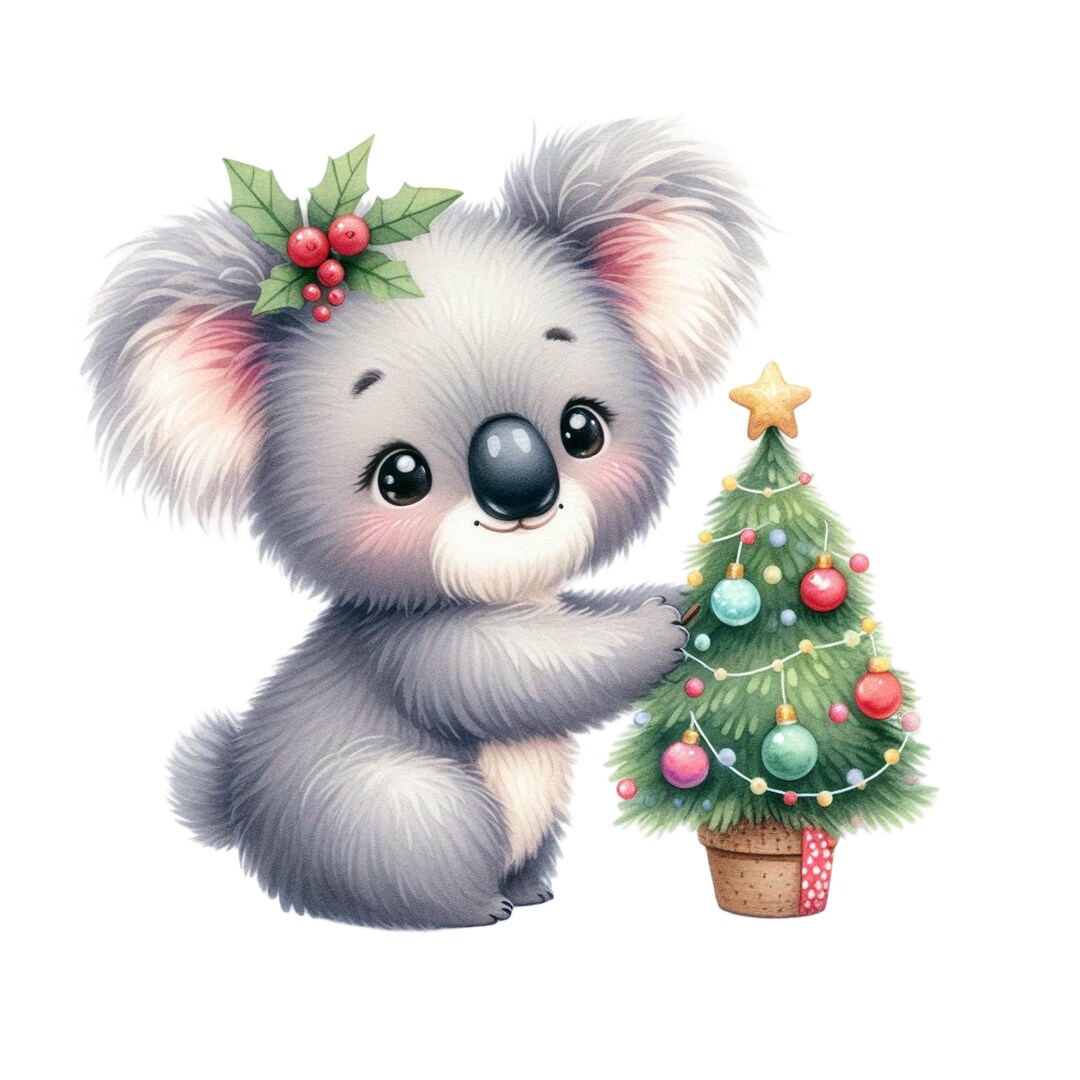 Cute Koala Christmas Sticker Set 9x9 Cm Christmas Koala Multipack ...