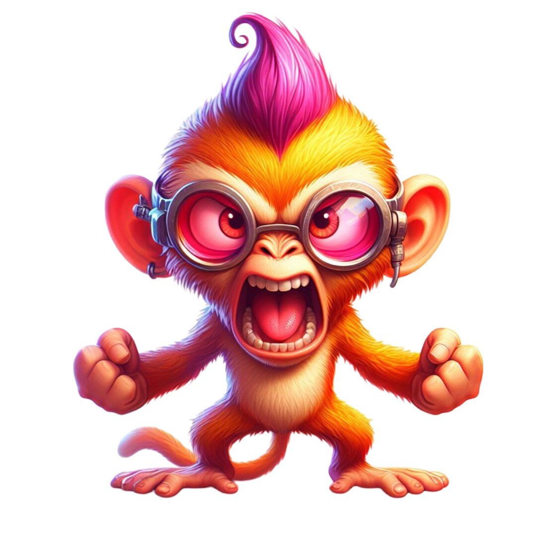 5X Angry Monkey Sticker Set, 5 Pieces, Car Stickers, Funny, Hotheaded ...