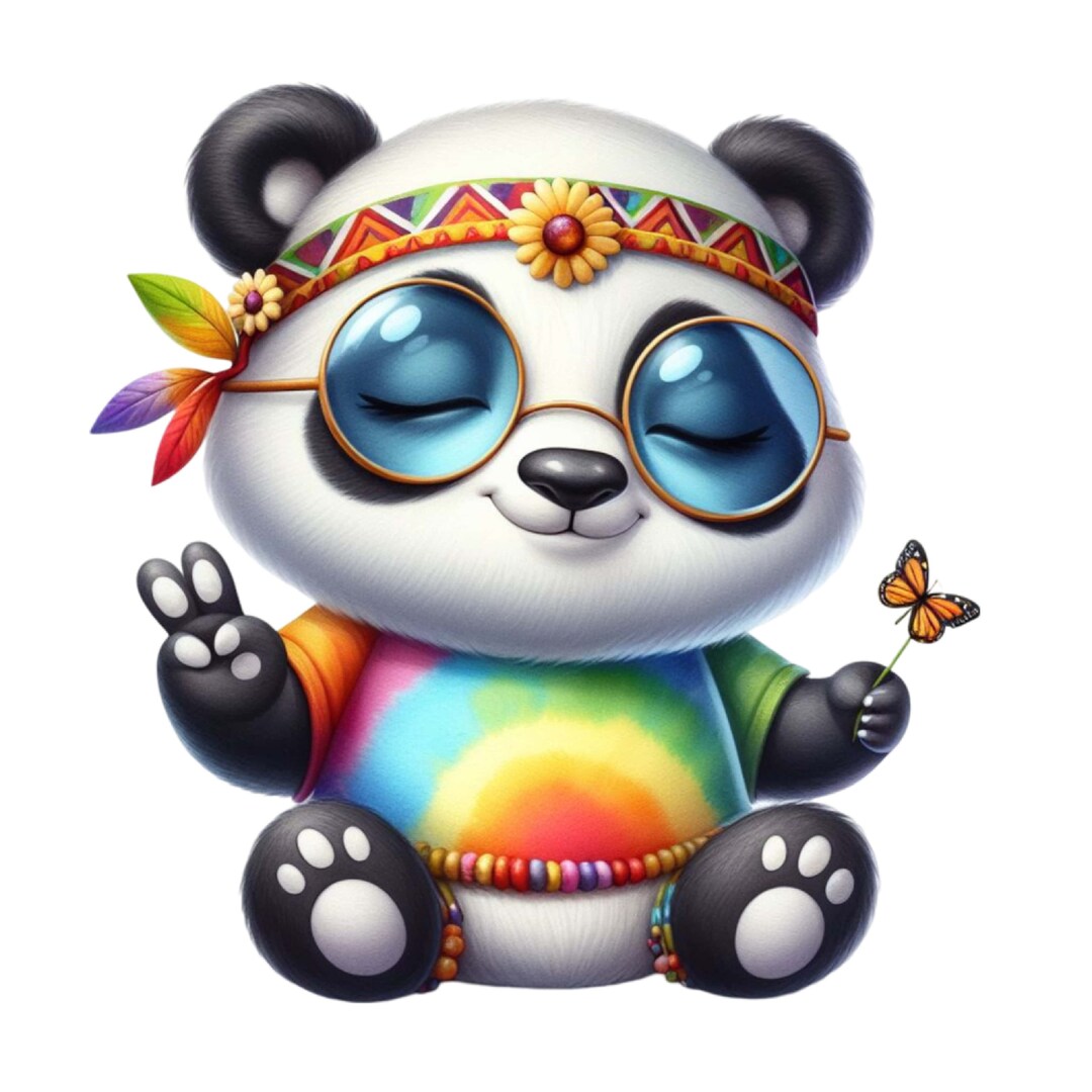 Car Sticker Sticker Hippie Panda Sticker Weatherproof Outdoor Vinyl - Etsy