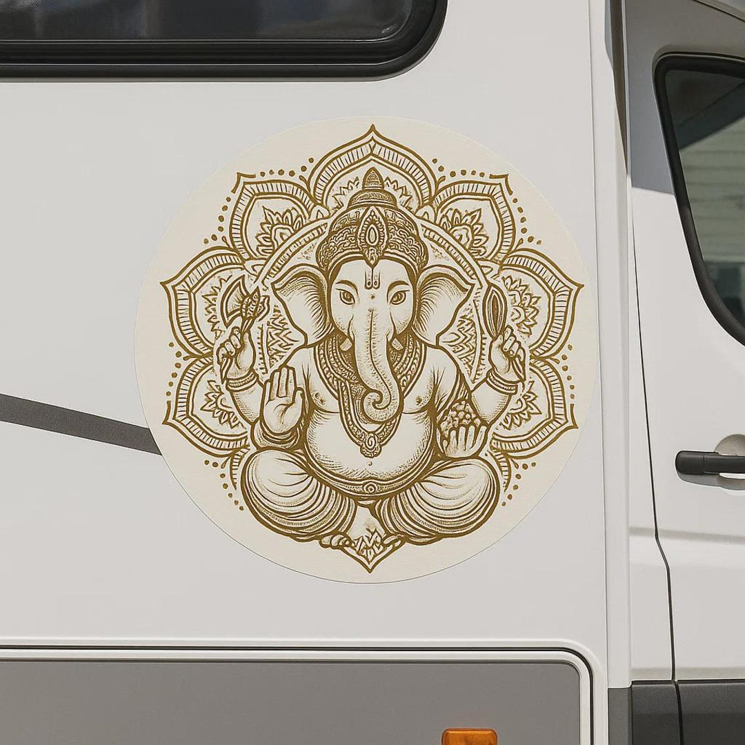 Ganesha Car Sticker, Hindu God Sticker, Mandala Design, Spiritual, Yoga ...