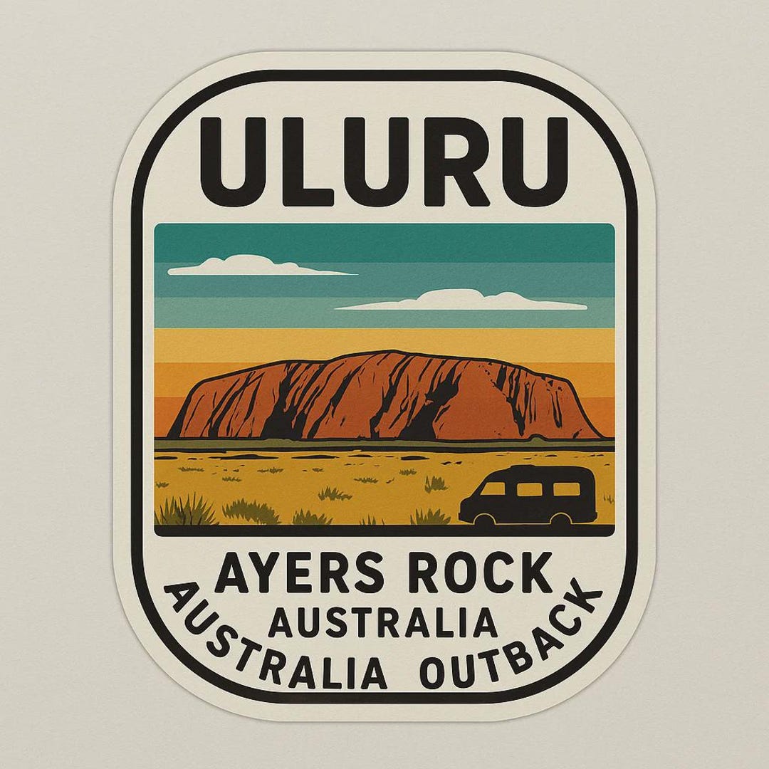Uluru Car Sticker Ayers Rock Australia Outback Travel Destination ...