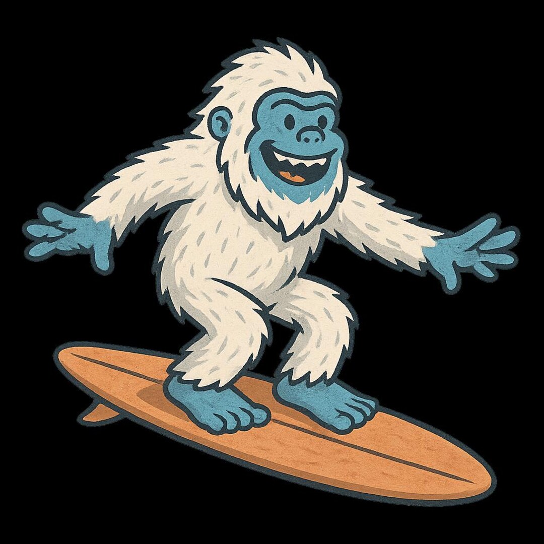 Yeti Surf Adventure Sticker Outdoor Uv-resistant Vinyl Sticker Made of ...