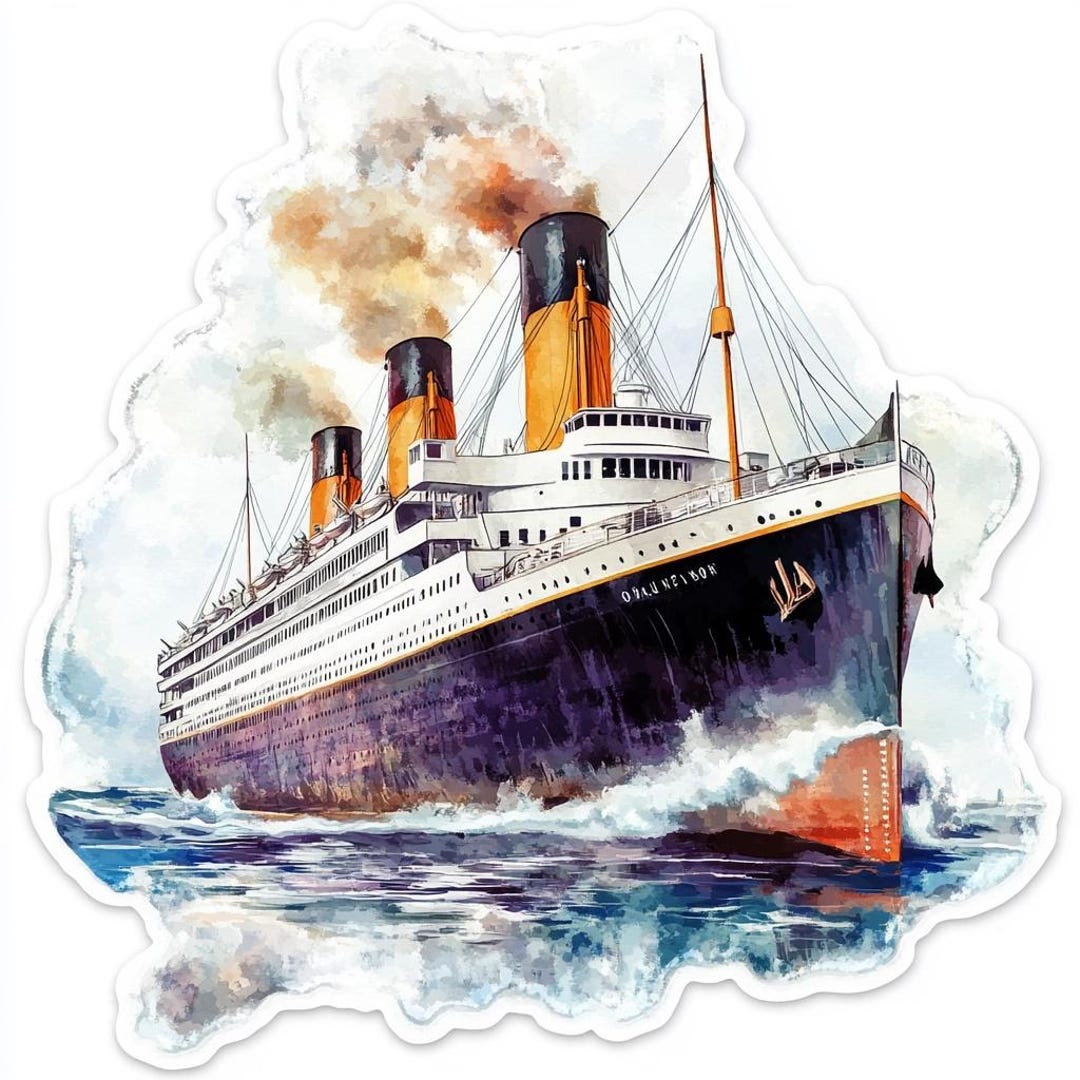 2X Titanic Sticker Watercolor Iceberg Sticker Historical Ship Car ...