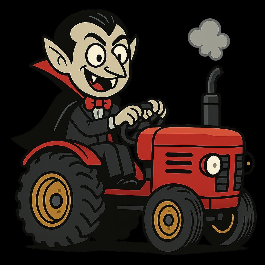 Vampire Driving Tractor Sticker Outdoor Uv-resistant Vinyl Sticker Made ...