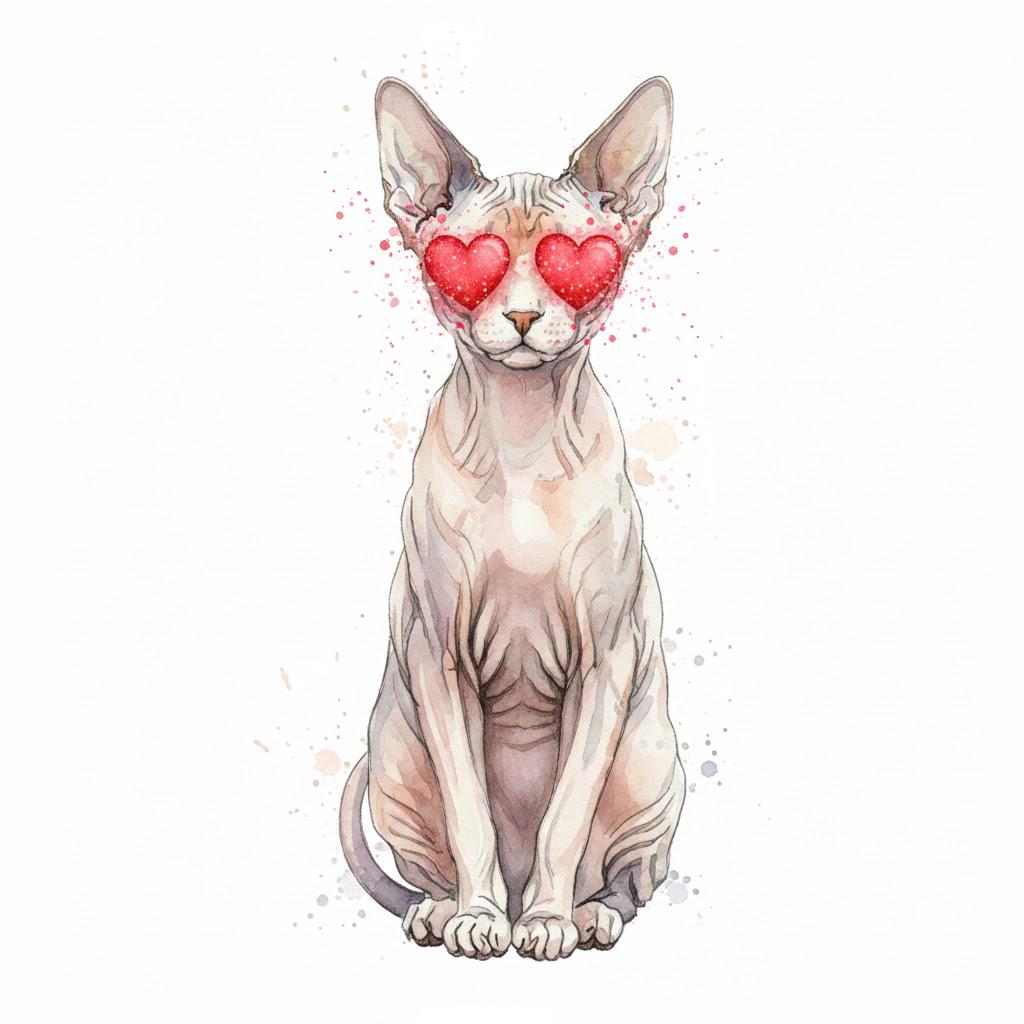 5X Sphynx Cat Stickers, Hairless Cat Stickers, Elegant Animal Motif ...