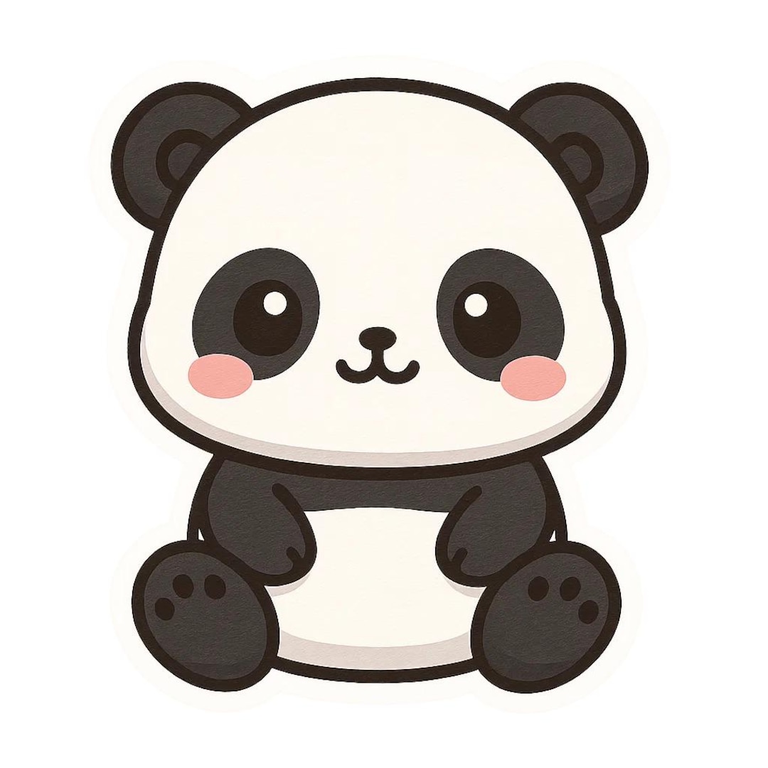 2X Panda Kawaii Stickers – Cute Animal Motif in Kawaii Style Stickers ...