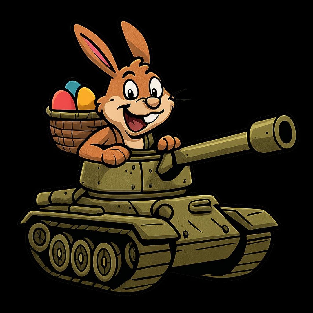 Easter Bunny in a Tank Sticker Outdoor Uv-resistant Vinyl Sticker Made ...
