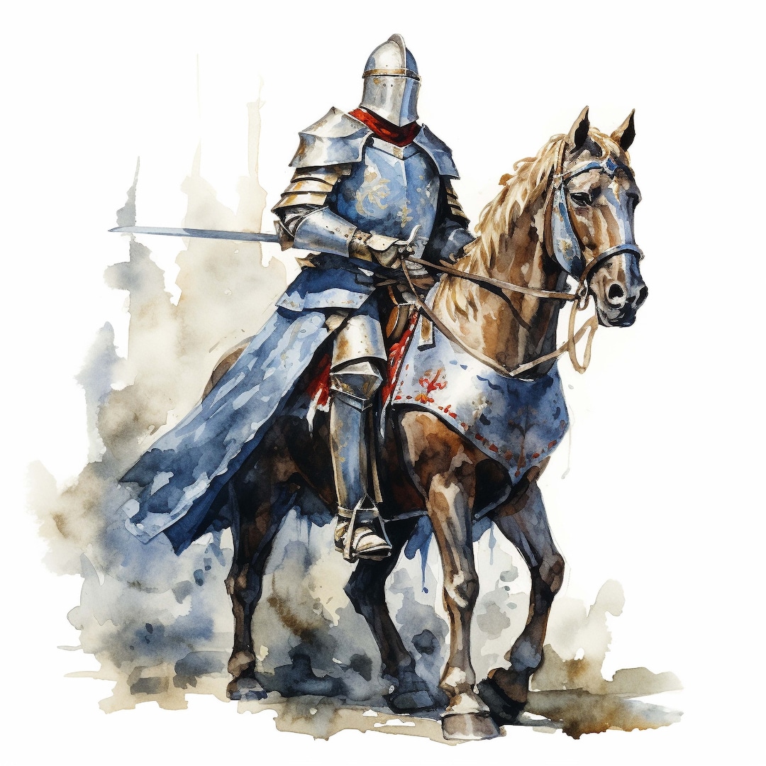 Watercolor Medieval Knight Sticker Customizable Outdoor Vinyl Sticker ...