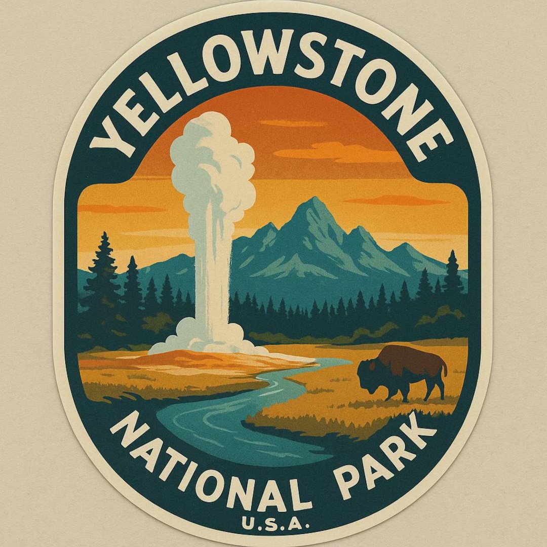 2X Yellowstone National Park Stickers – USA Stickers for Car Laptop ...