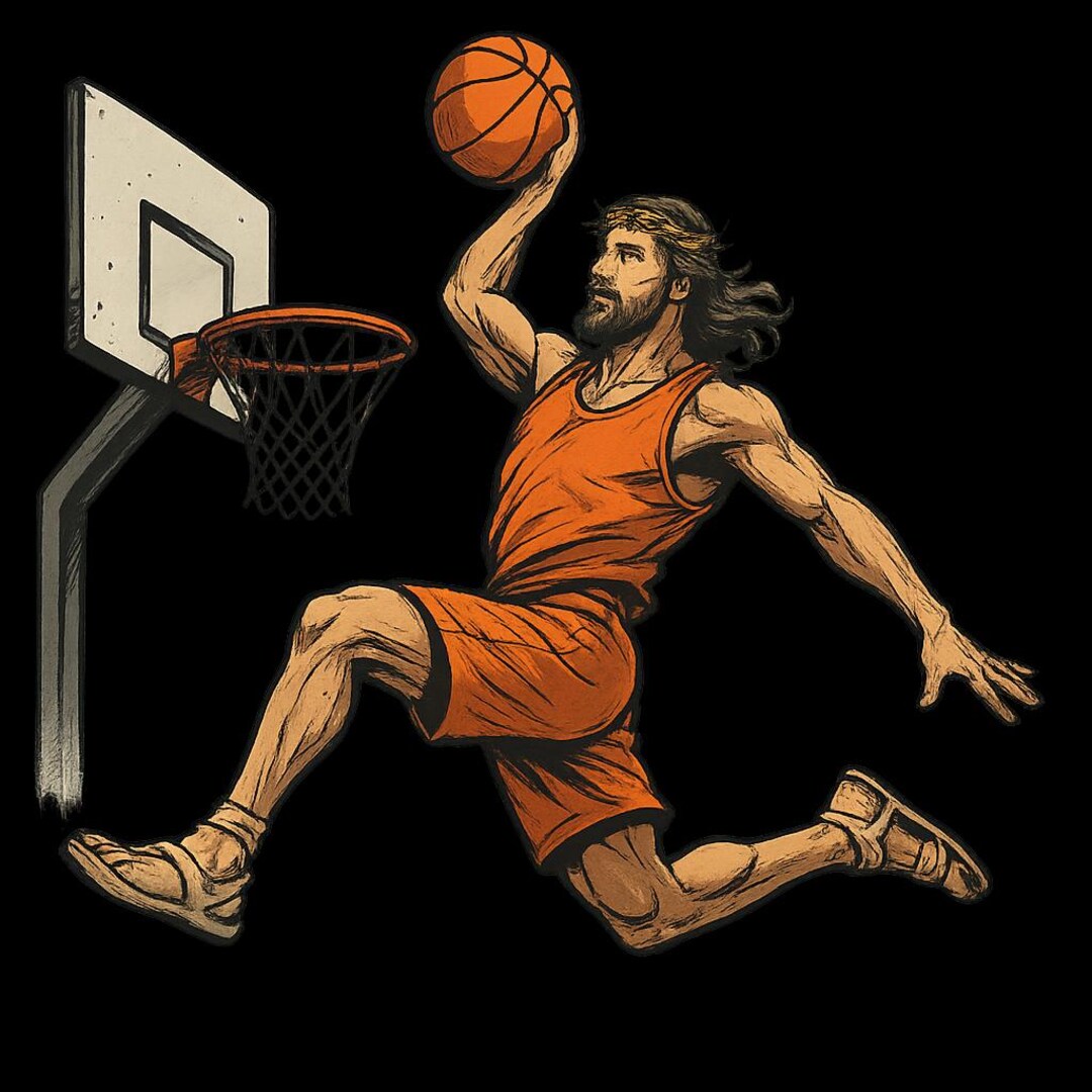 Jesus Slam Dunk Sticker Transparent Vinyl Sticker Made of High-quality ...