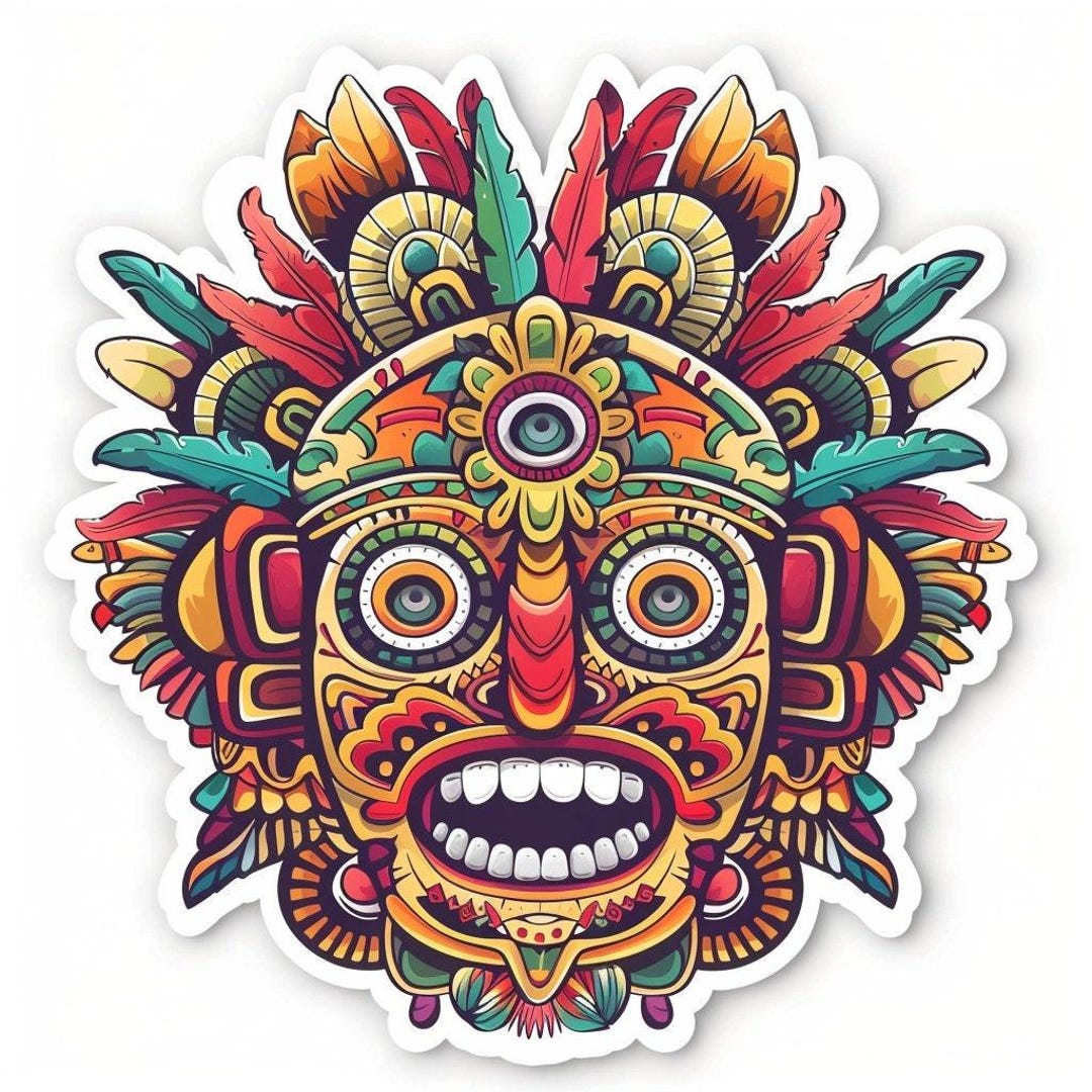 Aztec Car Sticker – Mystical Aztec Symbol Sticker for Your Car – Tribal ...
