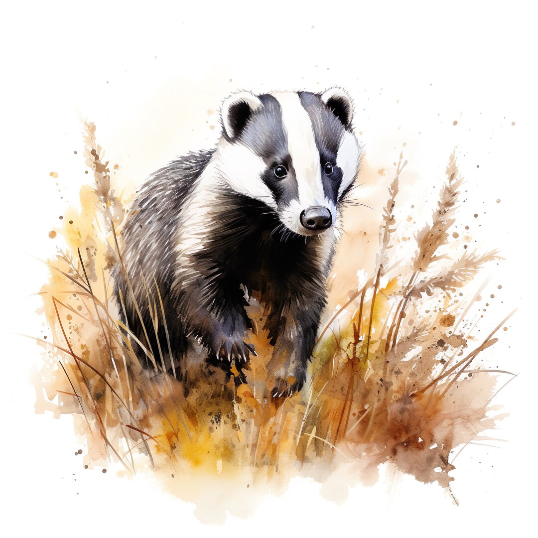 Car Decal Sticker Adorable Badger Watercolor Decal Weatherproof Outdoor ...