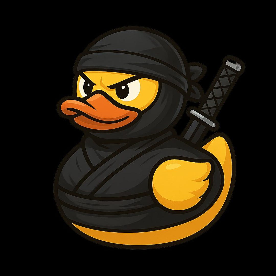 Ninja Squeaking Duck Sticker Outdoor Uv-resistant Vinyl Sticker Made of ...
