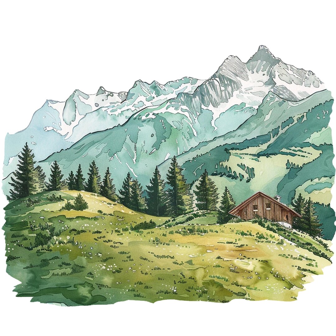 Mountain Landscape Sticker Vinyl Sticker Personalizable Laptop Sticker ...