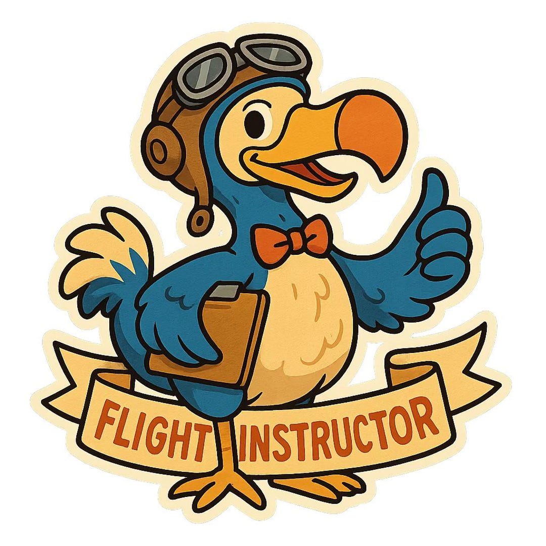 Dodo as a Flight Instructor Sticker – Funny Car Sticker – Weatherproof ...