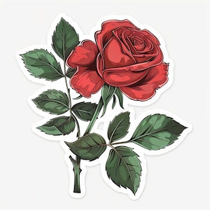 Car Sticker Red Rose Sticker Weatherproof Outdoor Uv-resistant Vinyl ...