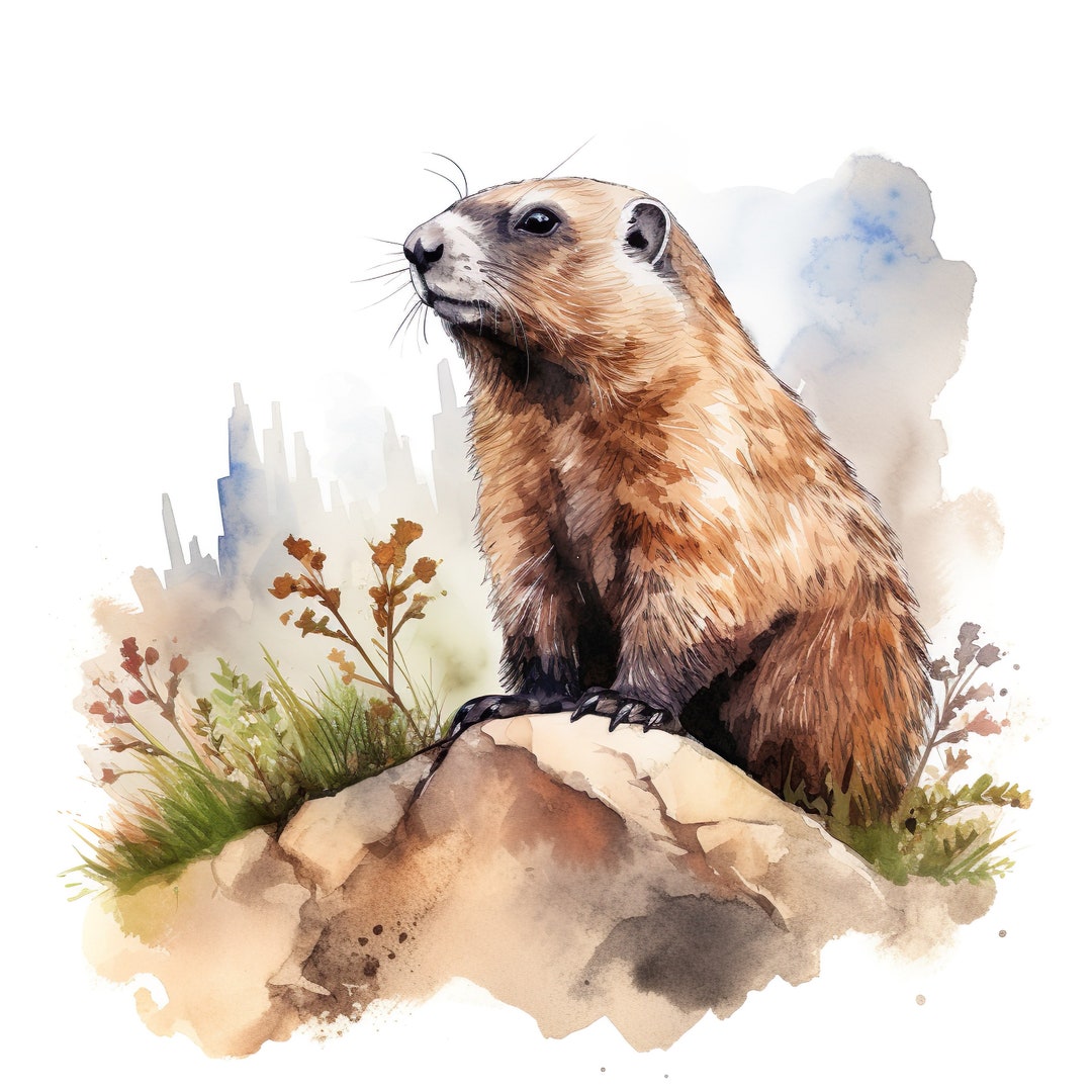 Car Sticker Sticker Marmot Watercolor Sticker Weatherproof Outdoor ...