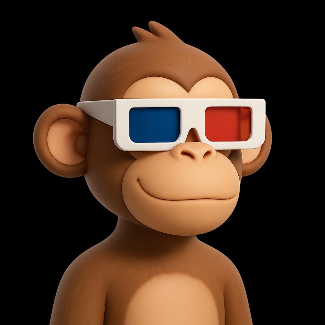 2X Monkey With 3D Glasses Sticker Outdoor Uv-resistant Vinyl Sticker ...
