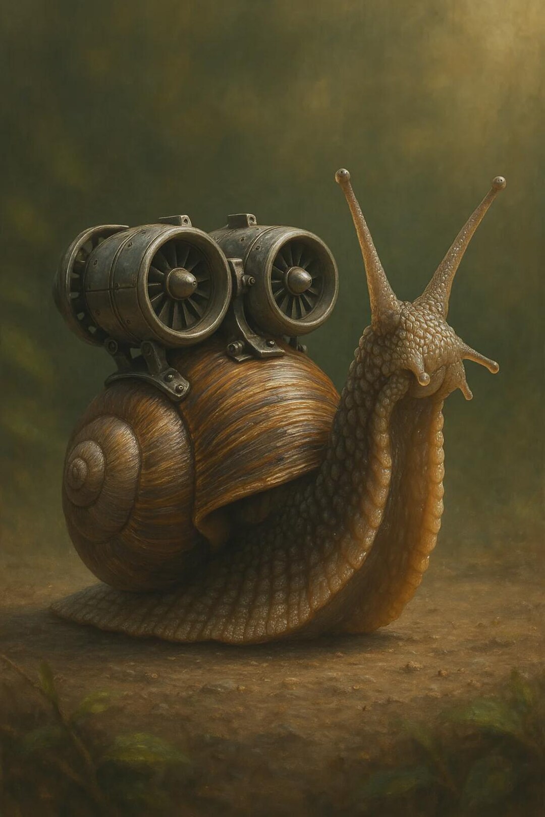 Snail With Jet Propulsion Wall Sticker Funny Animal Poster Comic ...
