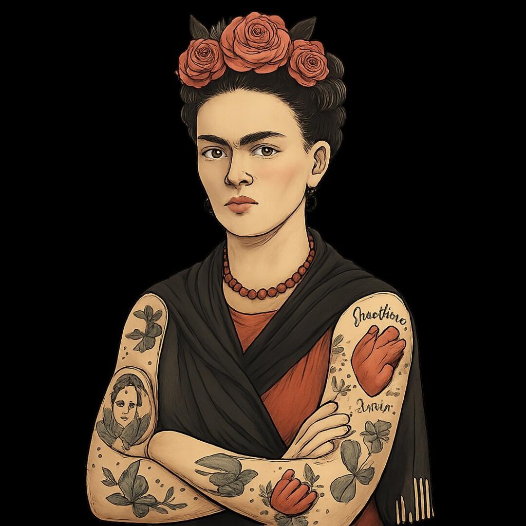 Frida Kahlo With Tattoos Sticker Outdoor Uv-resistant Vinyl Sticker ...