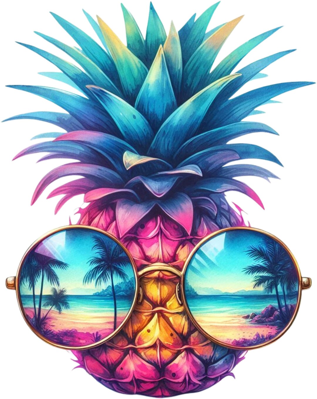 Whimsical Pineapple Sticker Personalizable Outdoor Vinyl Sticker - Etsy