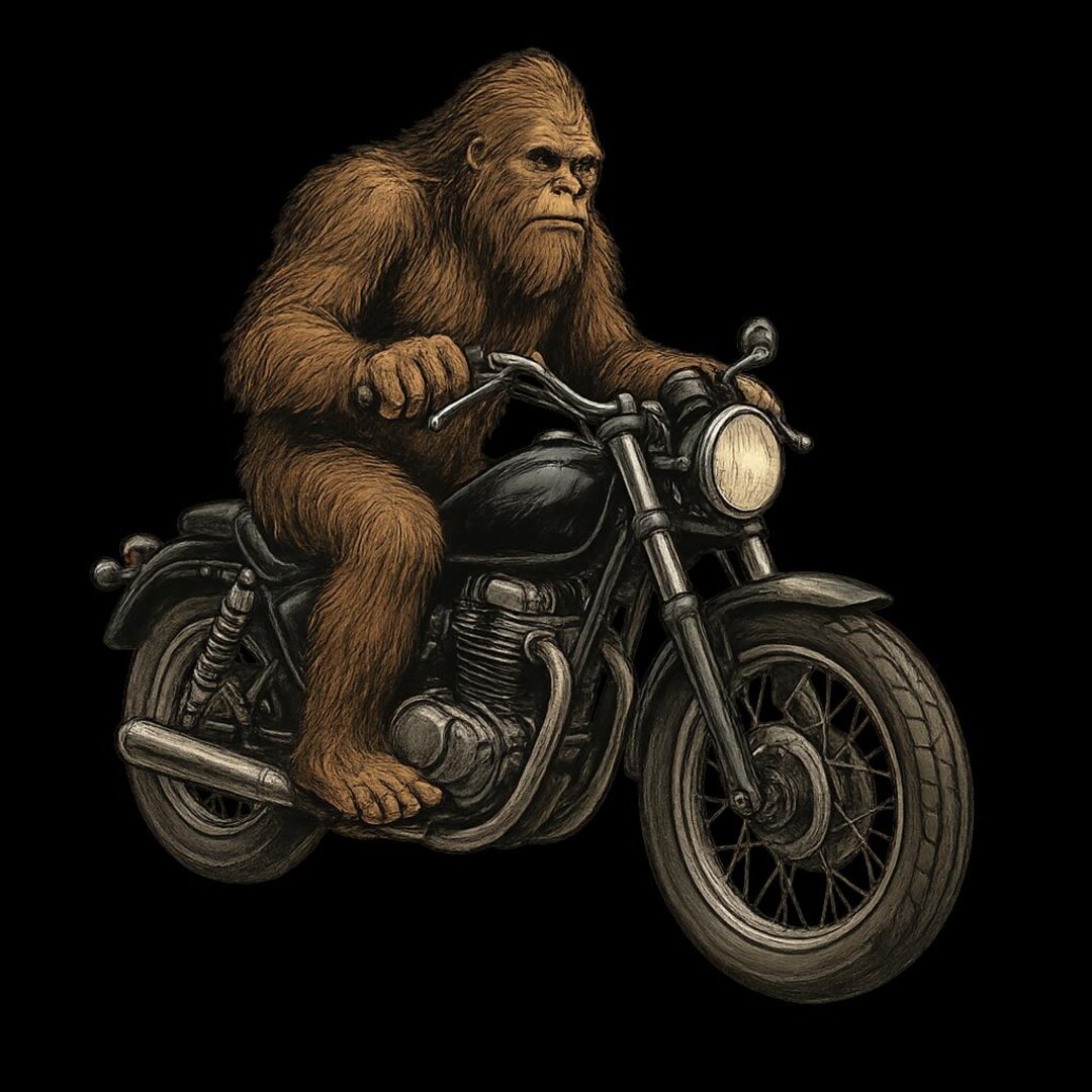 Bigfoot on Motorcycle Sticker Outdoor Uv-resistant Vinyl Sticker Made ...
