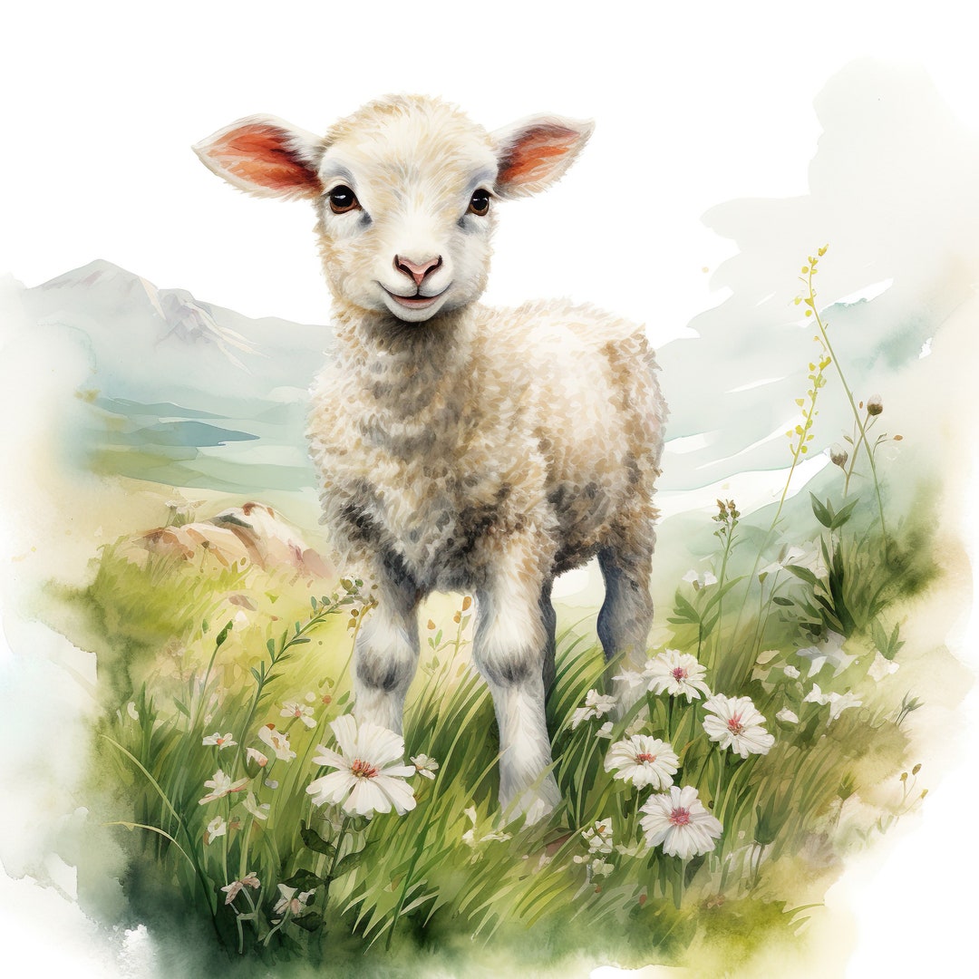 Car Sticker Lamb Watercolor Sticker Weatherproof Outdoor Vinyl - Etsy