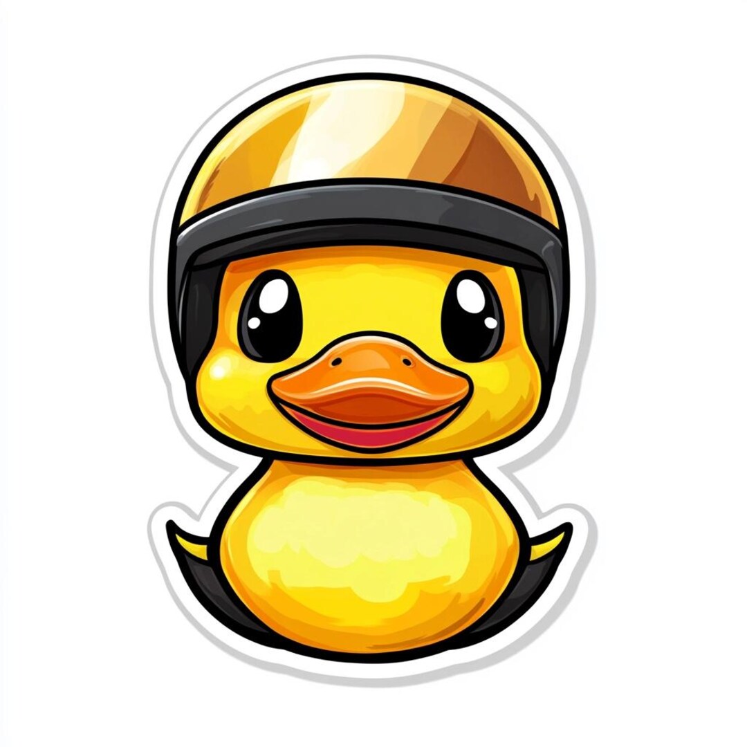 Car Sticker Ducks With Motorcycle Helmet Sticker Weatherproof Outdoor ...