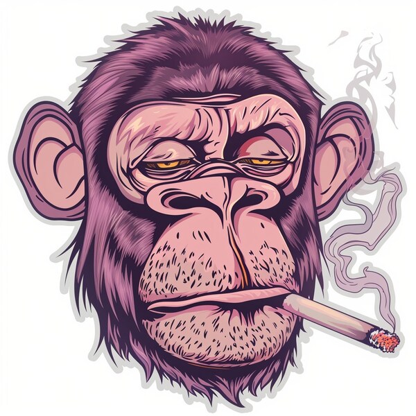 Smoking Monkey - Etsy