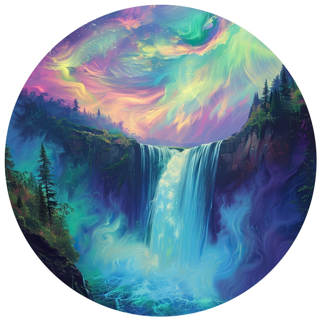 Car Sticker Mystical Aurora Waterfalls Sticker Weatherproof Outdoor ...