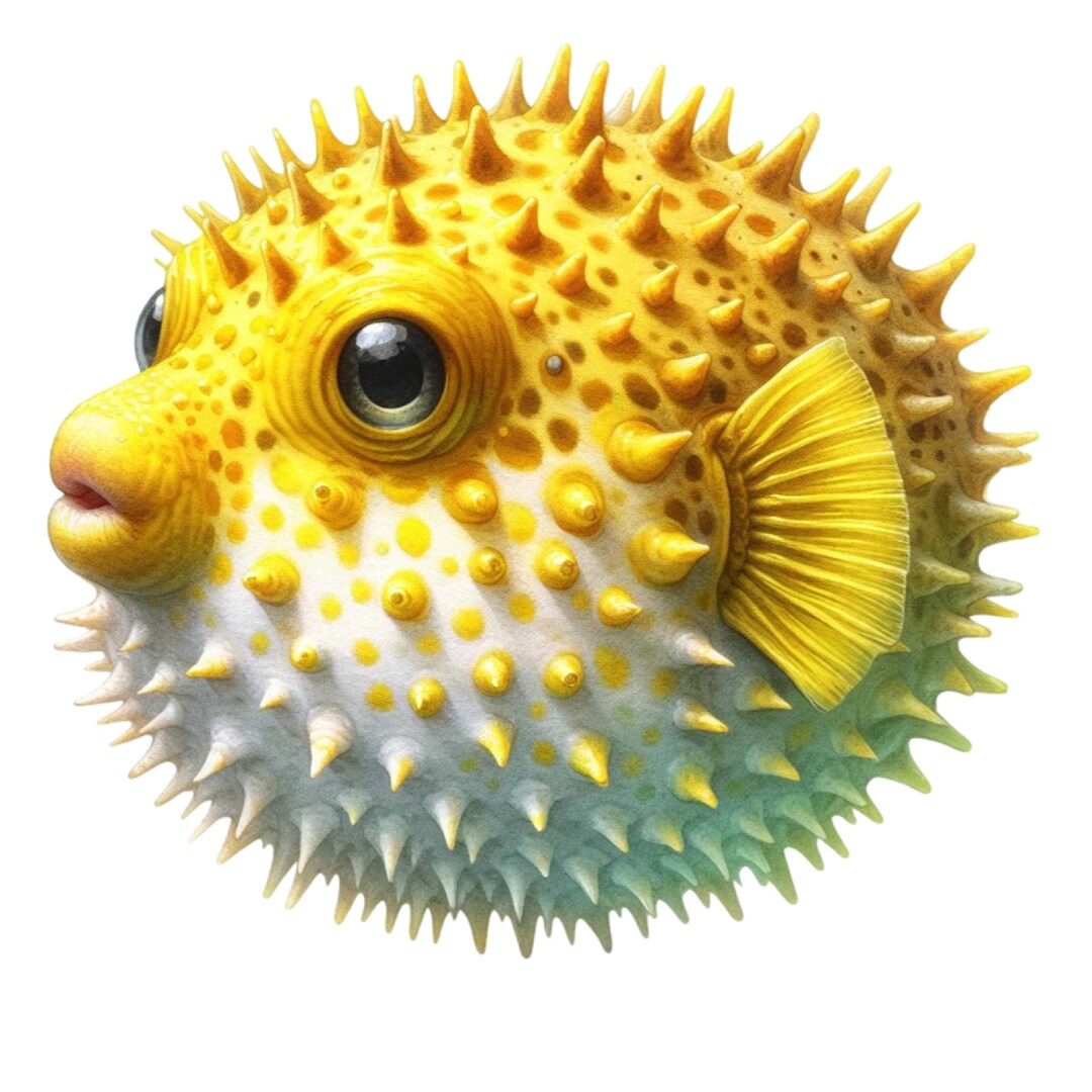 Sticker Watercolor Puffer Fish Sticker Personalizable Outdoor Vinyl - Etsy