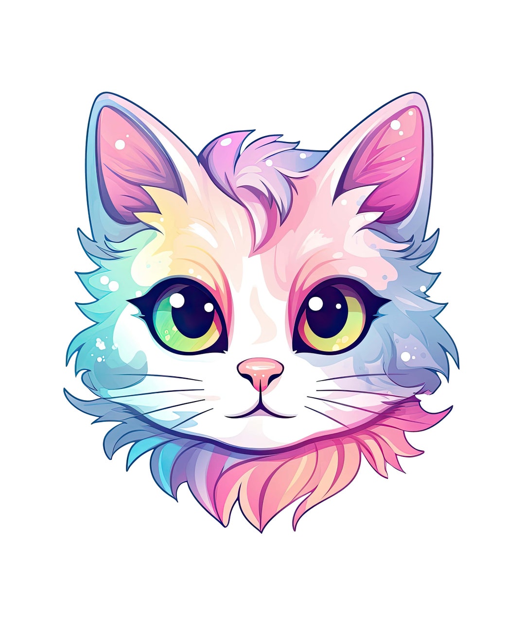 Car Sticker Cute Cat Face Sticker Weatherproof Outdoor Vinyl - Etsy