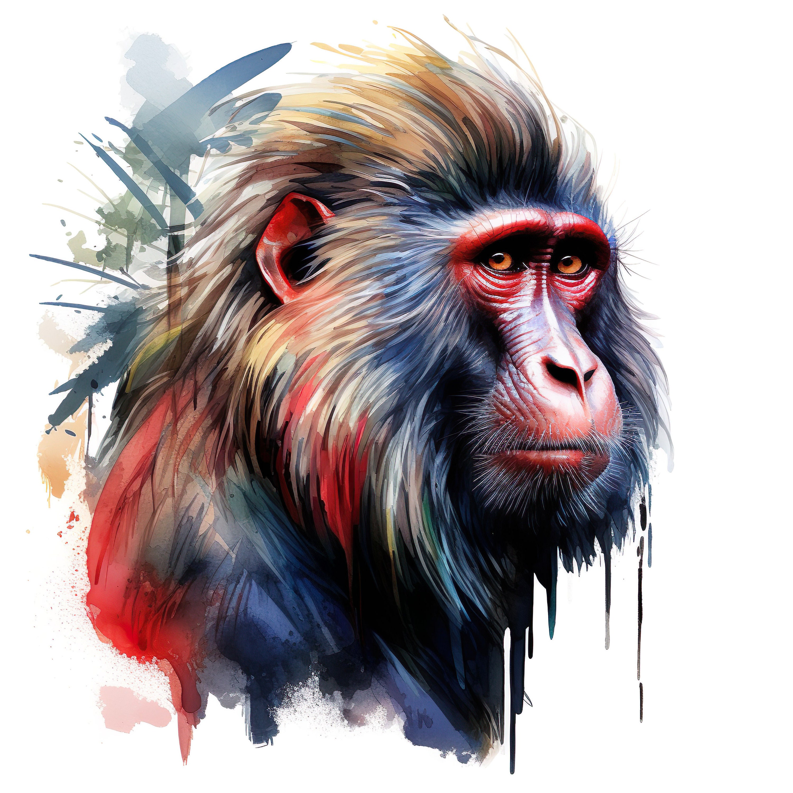 Car Sticker Mandrill Watercolor Sticker Weatherproof Outdoor Vinyl - Etsy