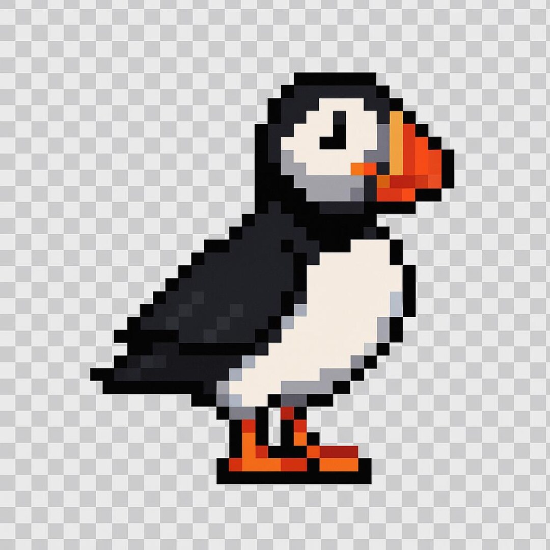 Pixel Art Puffin Sticker Outdoor Uv-resistant Vinyl Sticker Made of ...