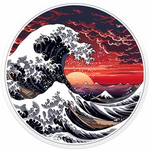 Car Sticker Japanese Waves Sticker Weatherproof Outdoor Vinyl Sticker ...