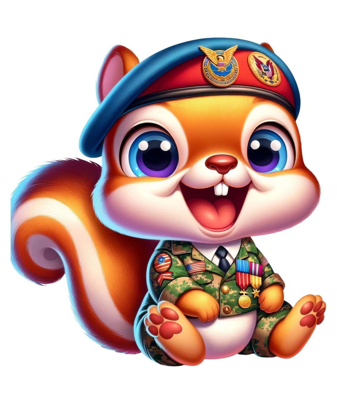 Cute Squirrel in Uniform – Army Soldier Animal Sticker Car Sticker for ...