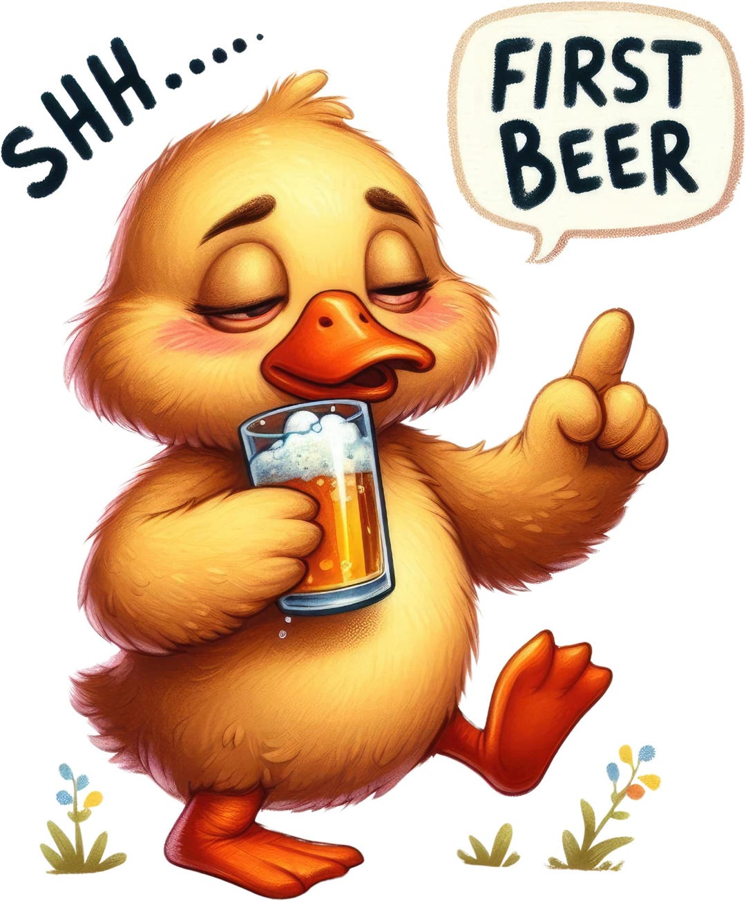 Funny Duck Sticker "shh First Beer" Car Sticker. Attention! Shipped in ...