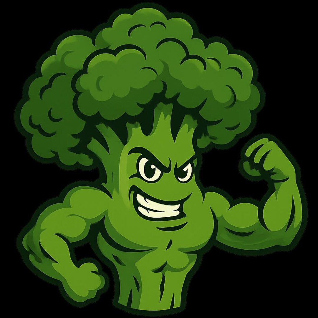 Strong Broccoli Sticker Outdoor Uv-resistant Vinyl Sticker Made of High ...