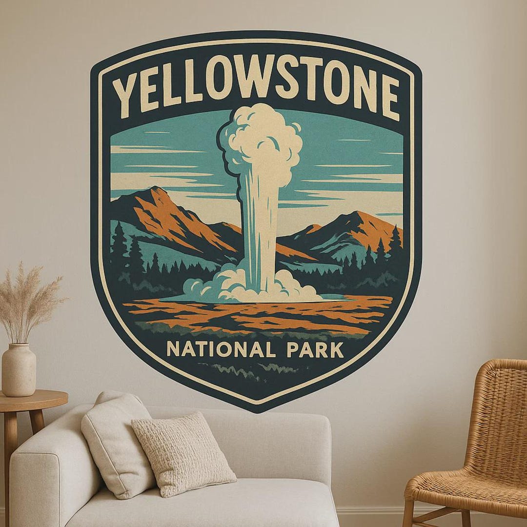 Yellowstone National Park Wall Sticker Nature Motif With Landscape ...