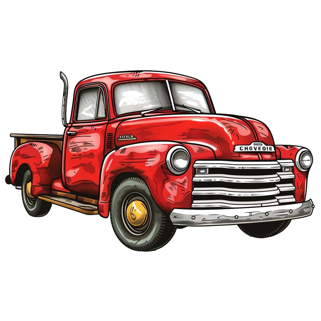 Car Decal Sticker Red Vintage Truck Decal Weatherproof Outdoor Vinyl - Etsy